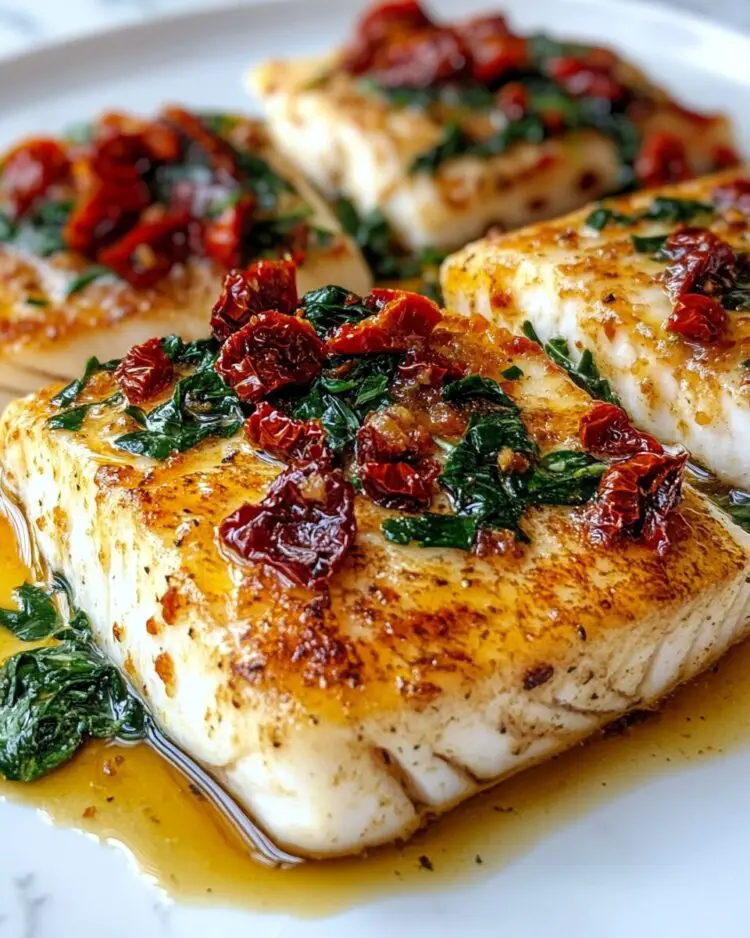Creamy Keto Tuscan Cod with Spinach and Sun-Dried Tomatoes