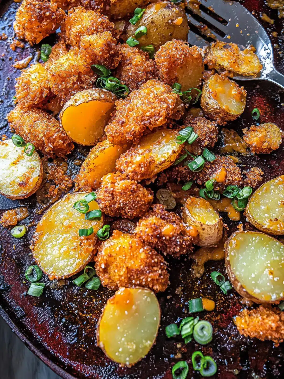 Irresistible Crispy Parmesan Crusted Buffalo Potatoes