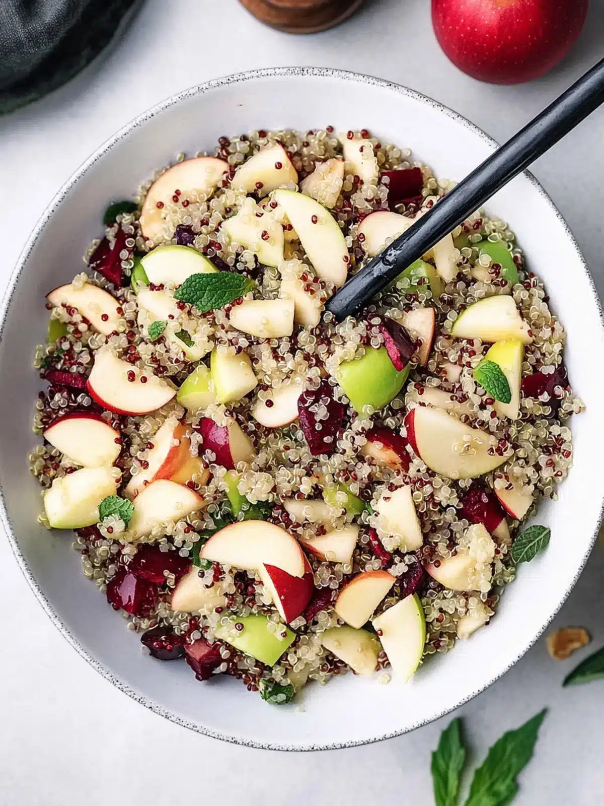 Ultimate Apple Quinoa Salad with Tahini Maple Dressing