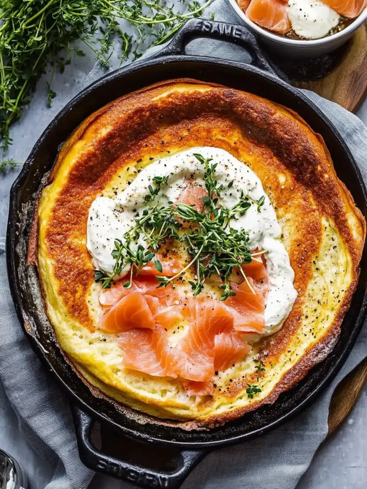 Irresistible Smoked Salmon Dutch Baby with Crème Fraîche Bliss