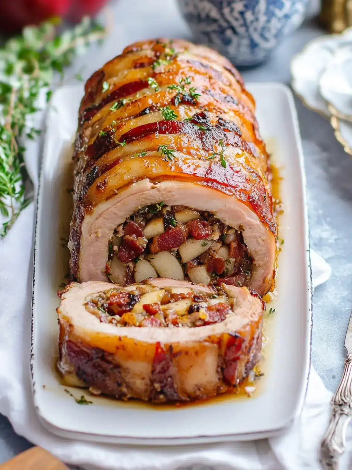 Irresistible Apple & Bacon Stuffed Pork Loin for Dinner