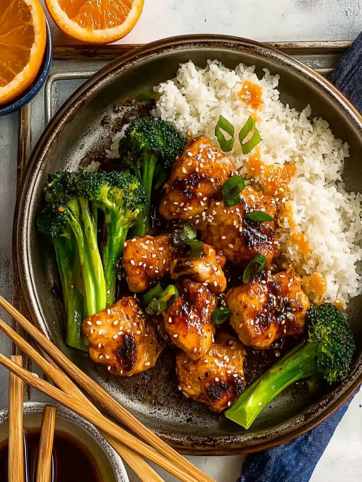 Easy Sheet Pan Chili Ginger Orange Chicken with Broccoli