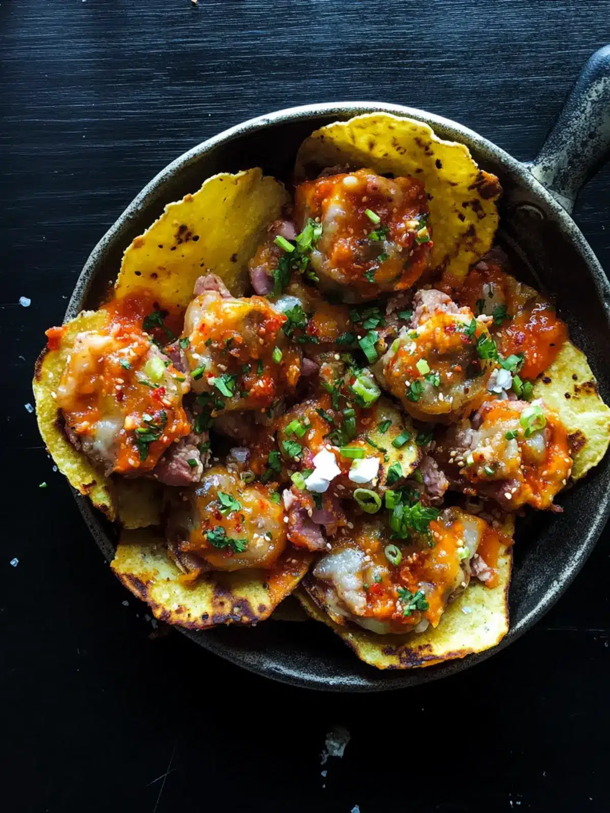Irresistible Fried Pork Dumpling Kimchi Nachos: Ultimate Flavor
