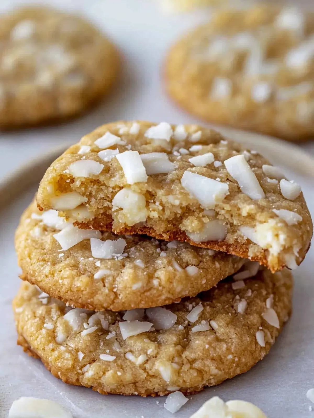 Irresistible Chewy Coconut White Chocolate Cookies Recipe