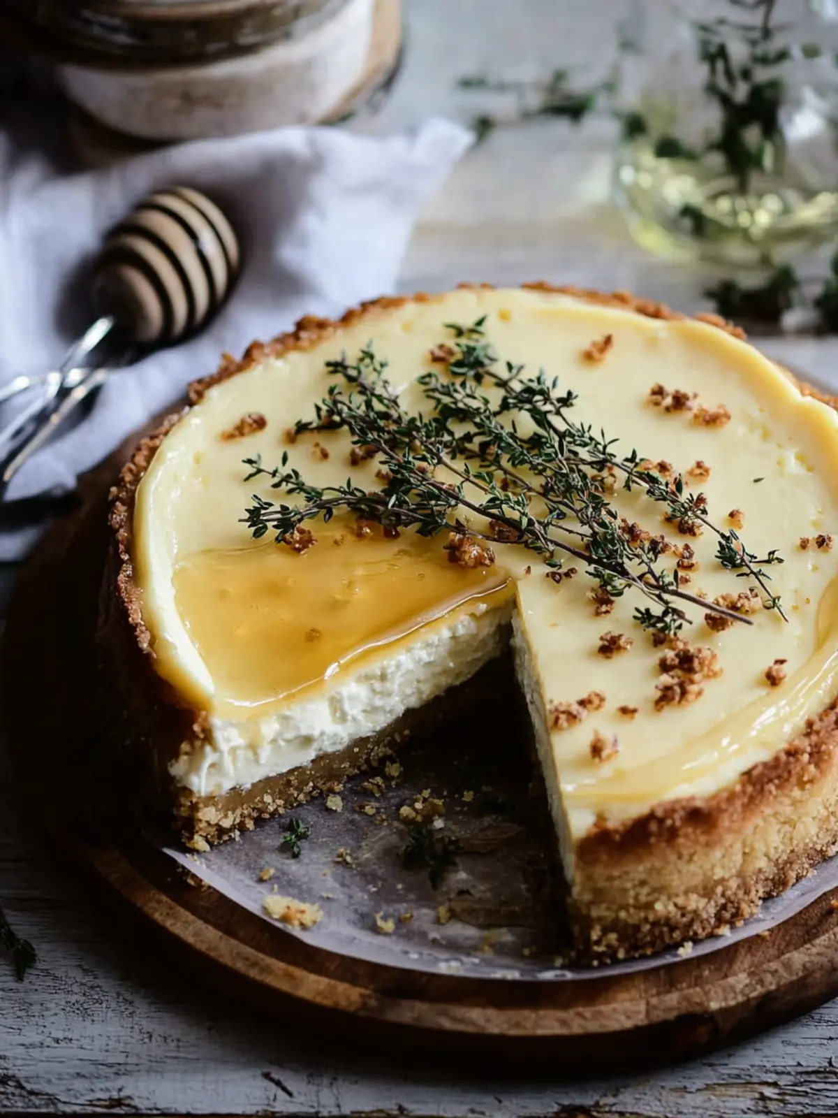 Ultimate Goats Cheese, Honey and Thyme Cheesecake Delight