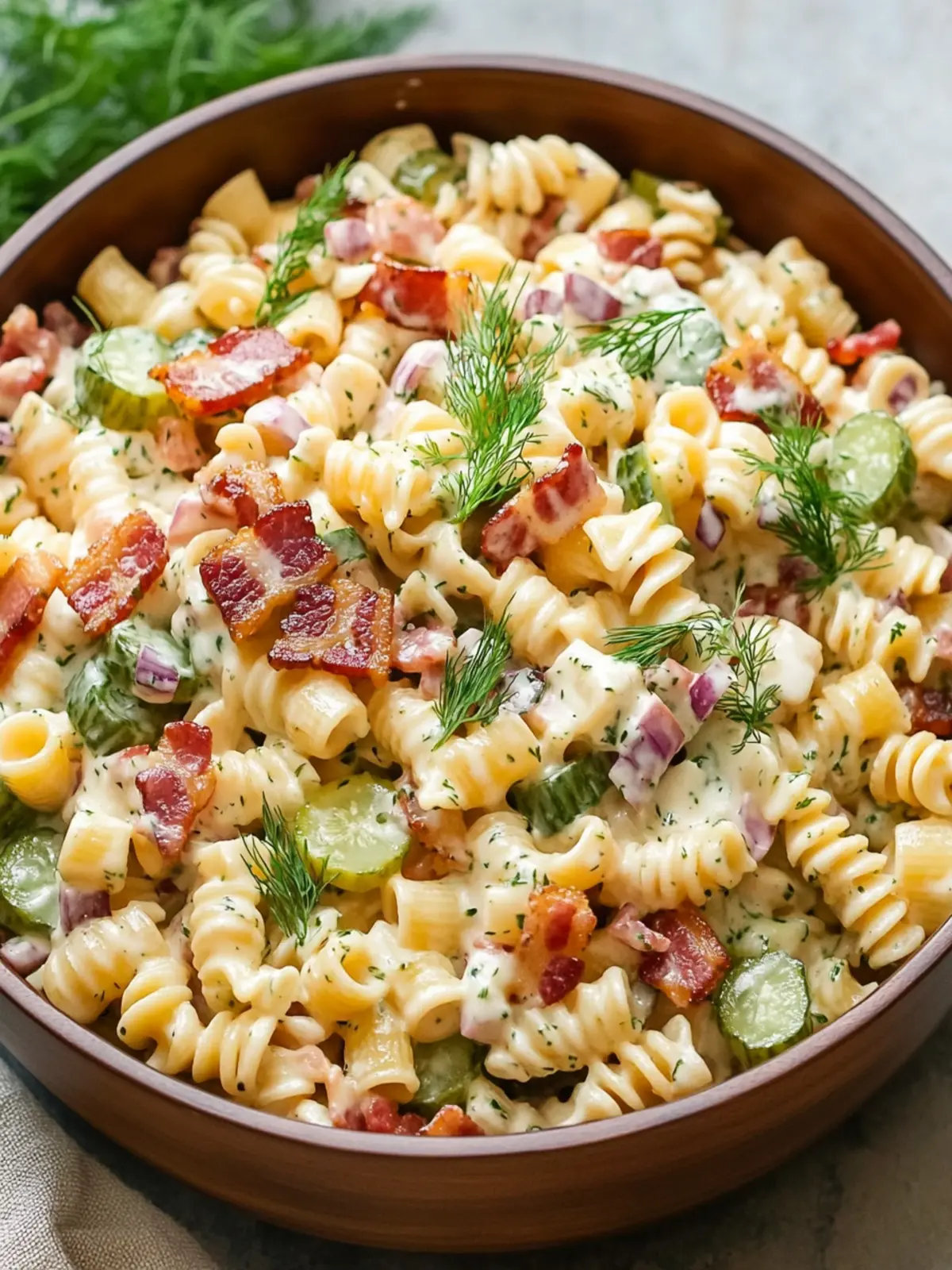 Dill Pickle Bacon Pasta Salad Recipe