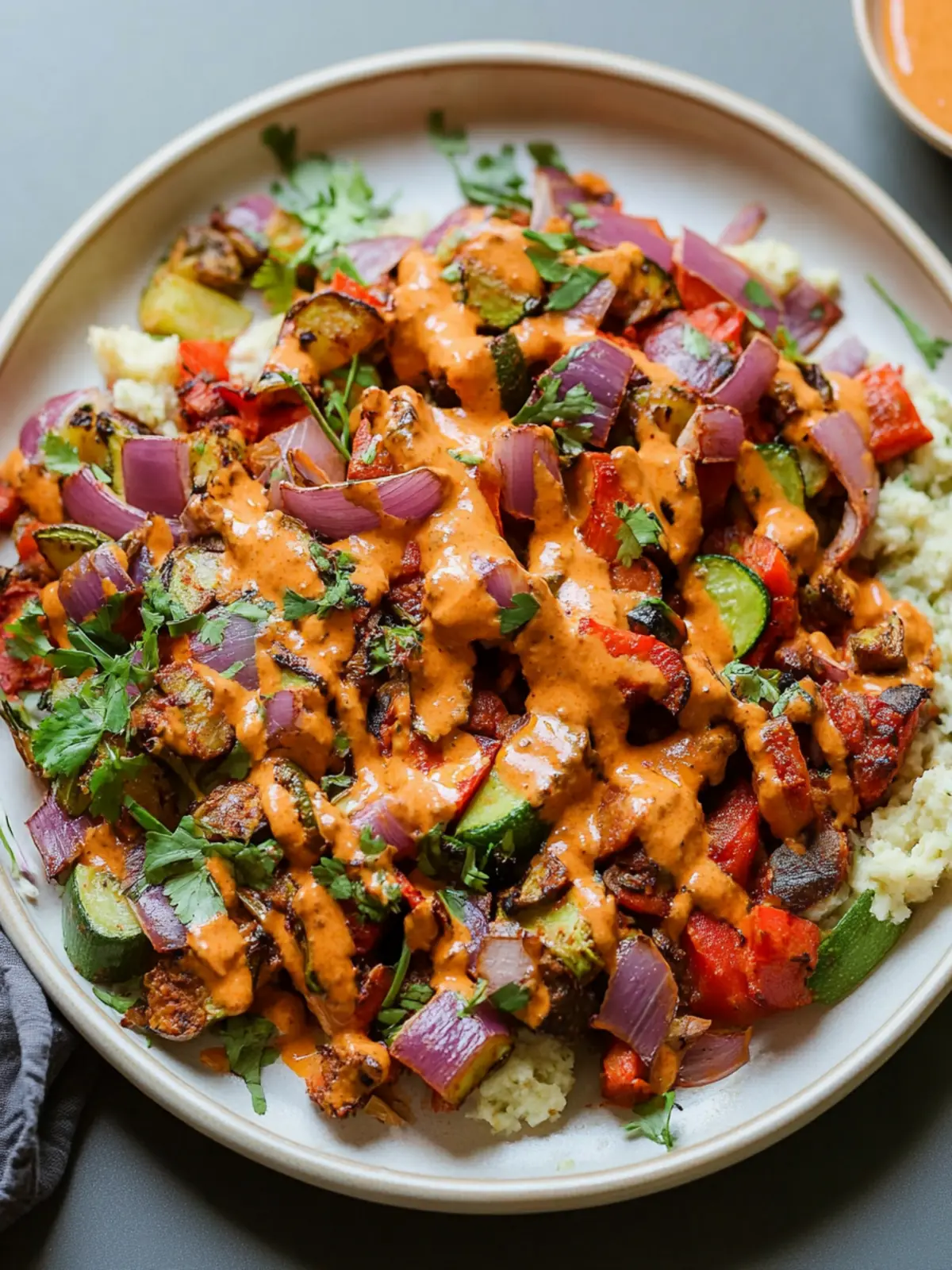 Irresistible Smoky Cajun Veggies & Smashed White Beans Delight