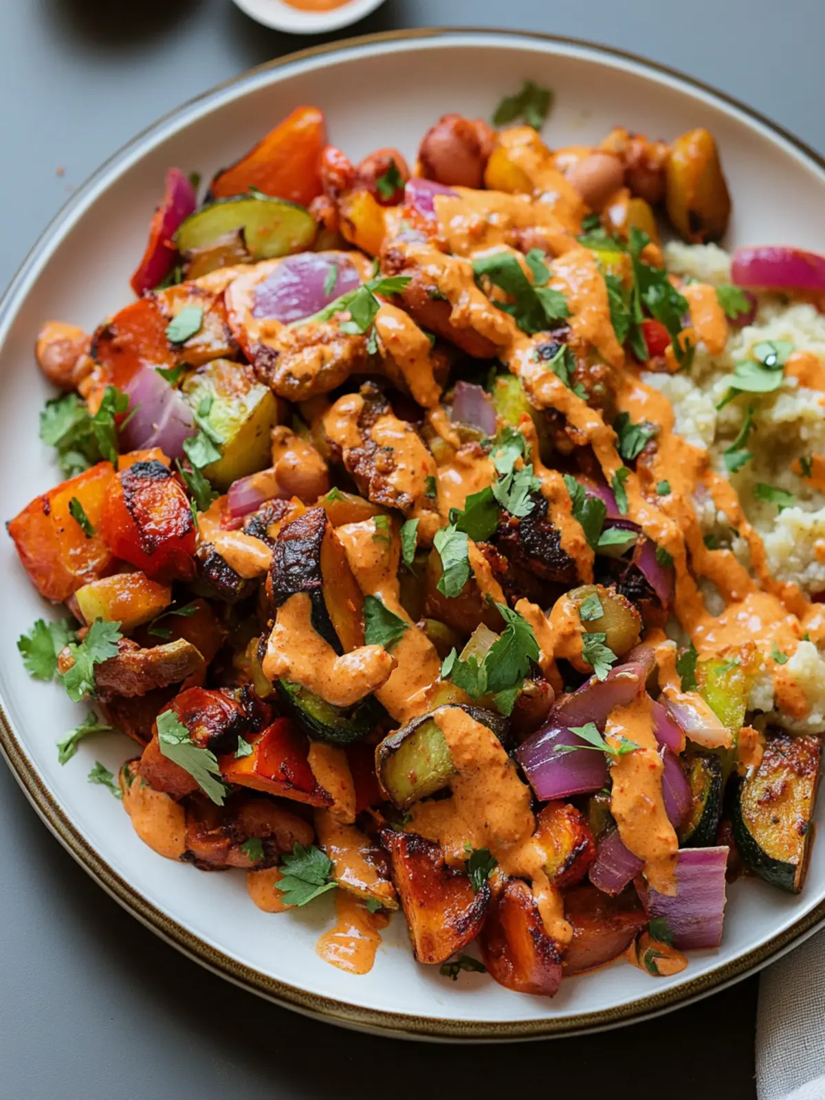 Irresistible Smoky Cajun Veggies & Smashed White Beans Delight