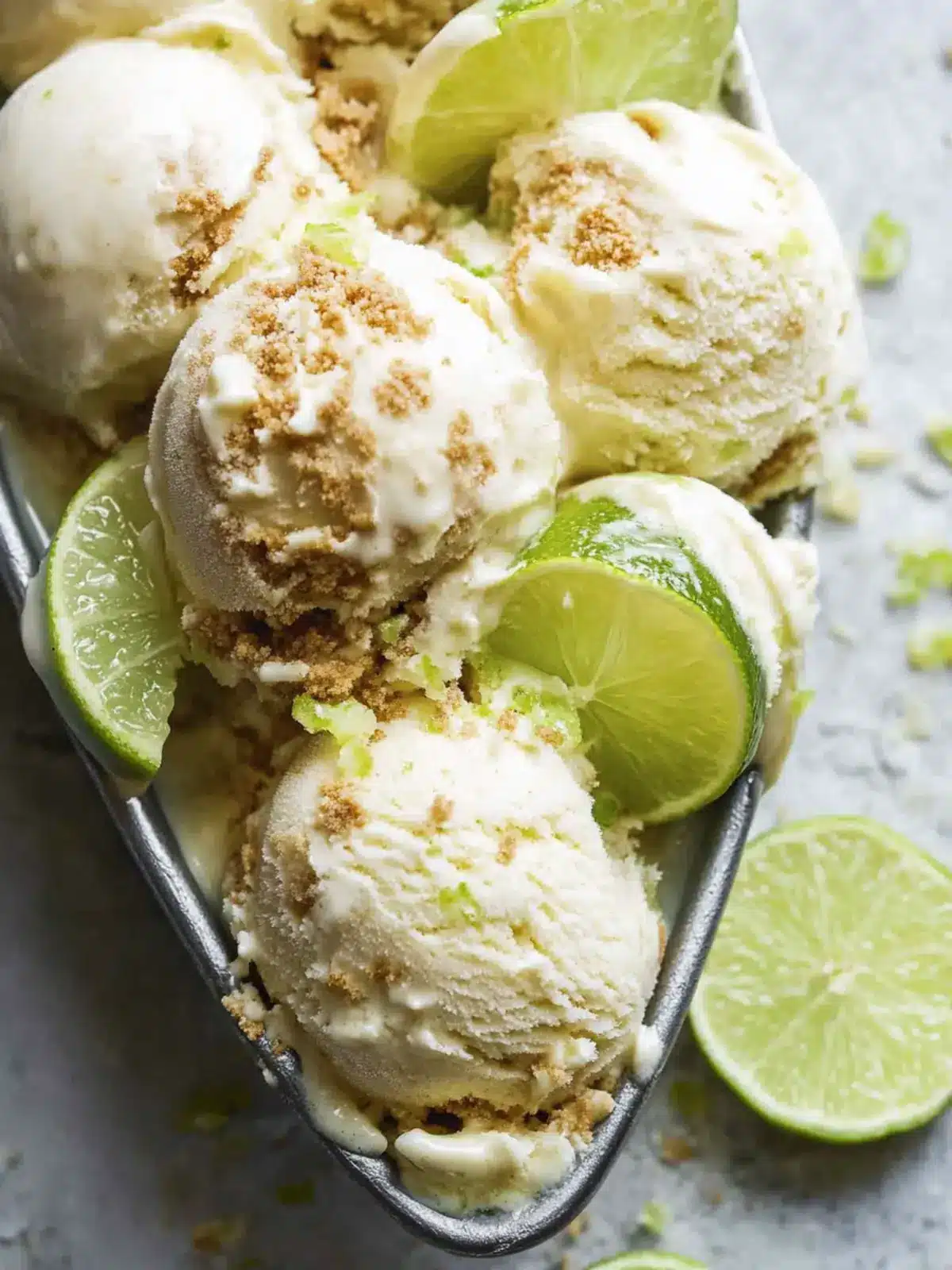 Delicious No-Churn Key Lime Pie Ice Cream with Crumble Topping
