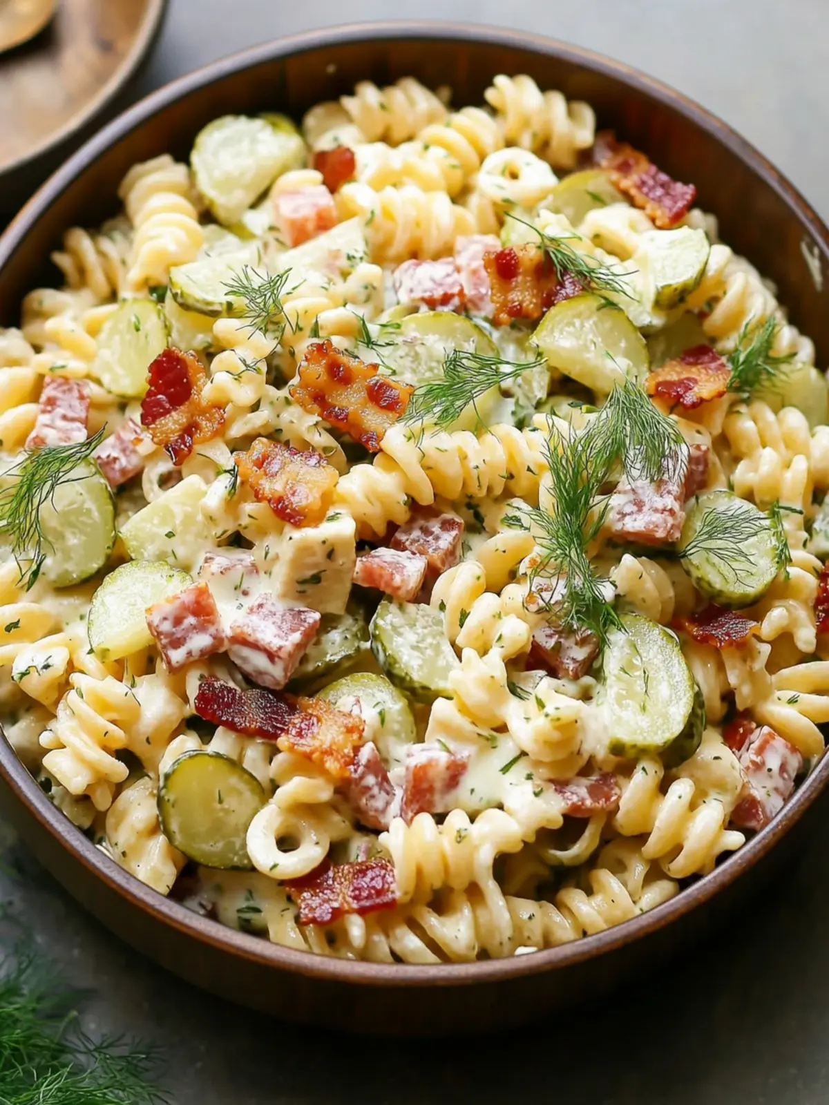 Dill Pickle Bacon Pasta Salad Recipe