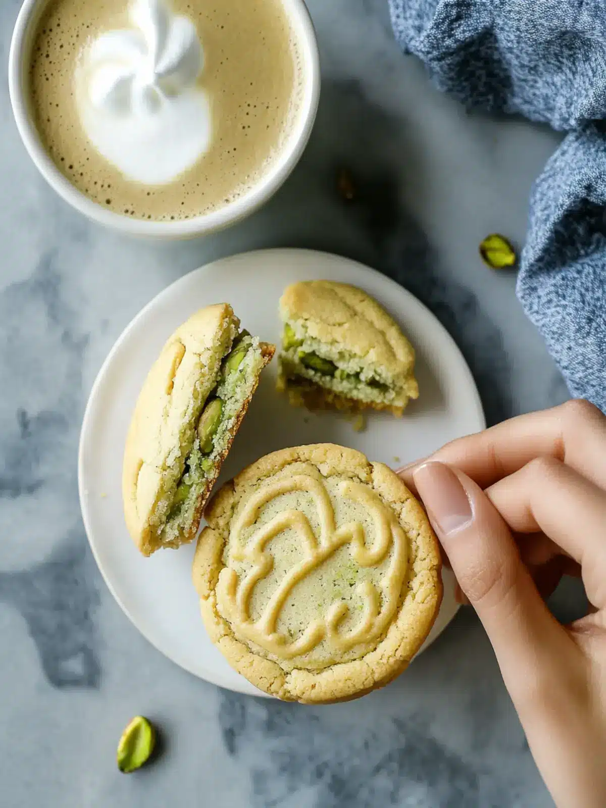 Irresistible Pistachio Latte Sandwich Cookies with Creamy Indulgence