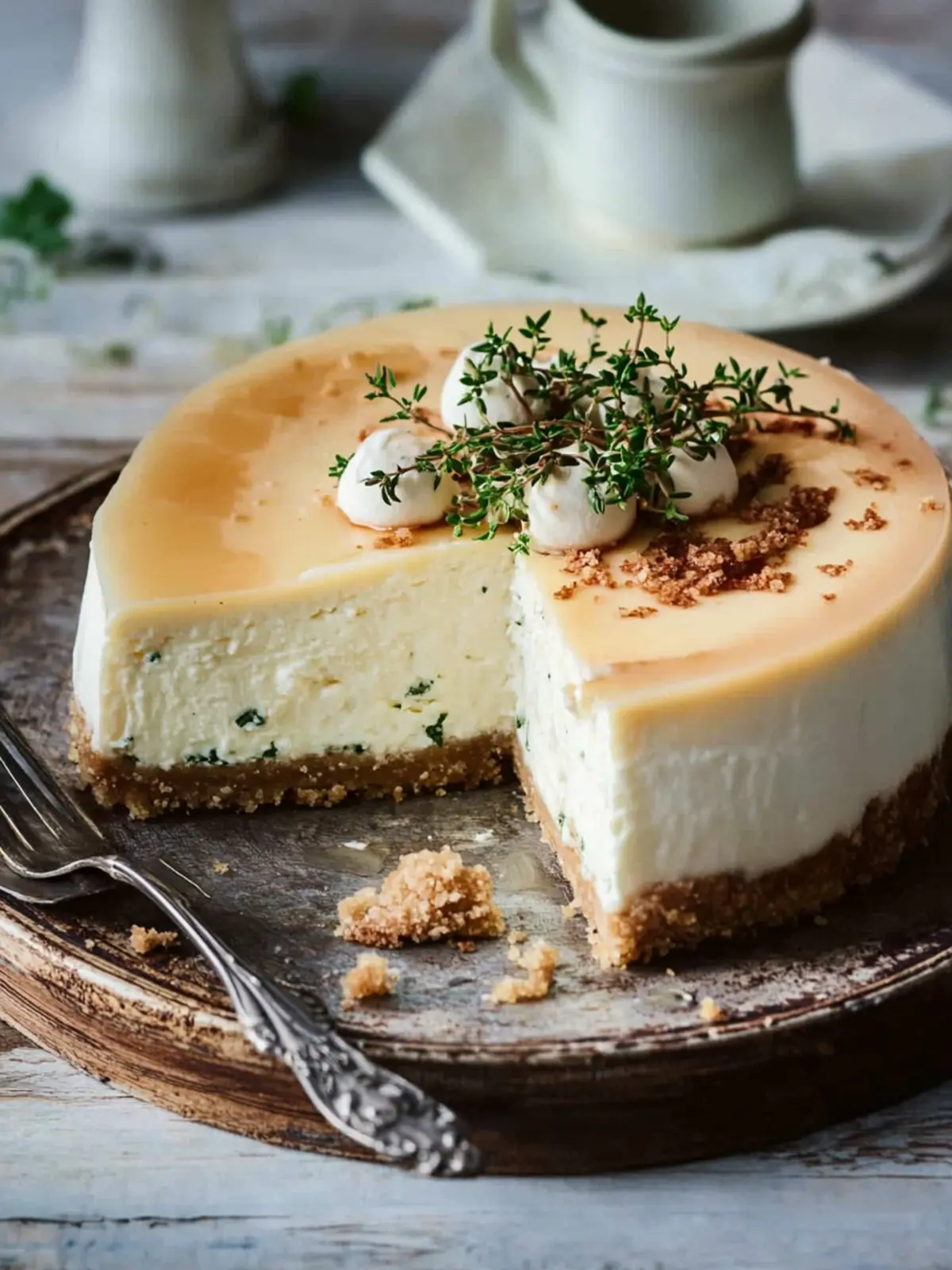 Ultimate Goats Cheese, Honey and Thyme Cheesecake Delight