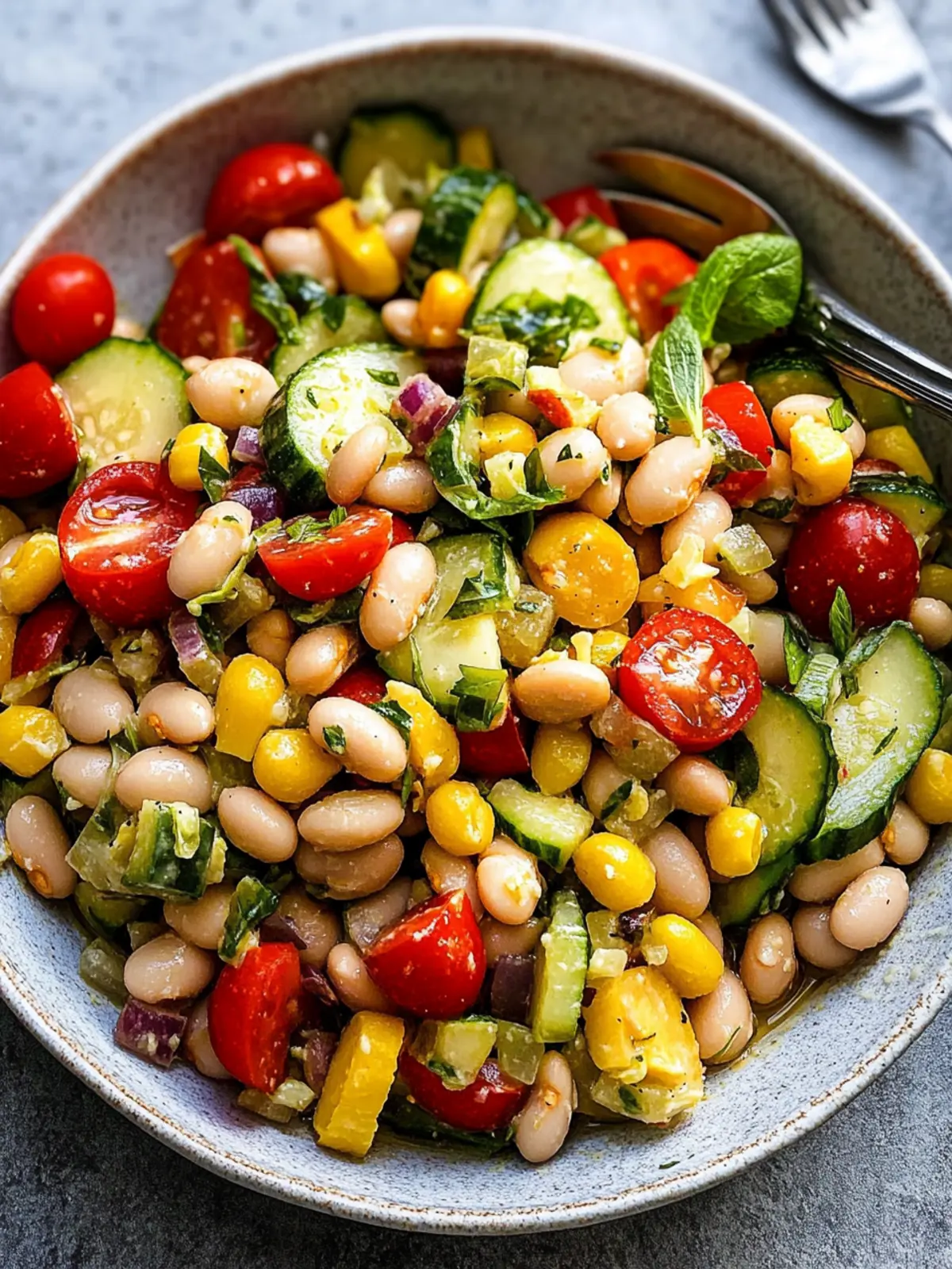 Irresistible White Bean Salad with Summer Vegetables