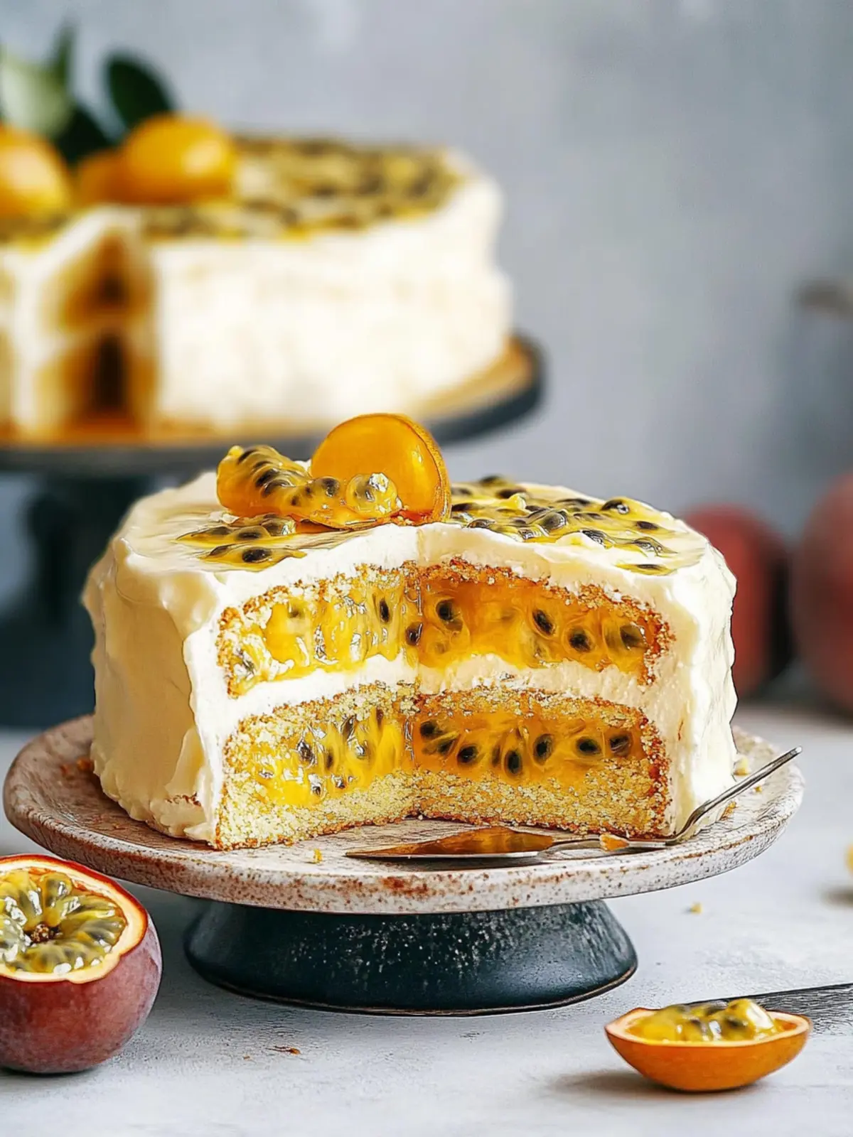 Irresistible Passion Fruit Cake with Creamy Frosting