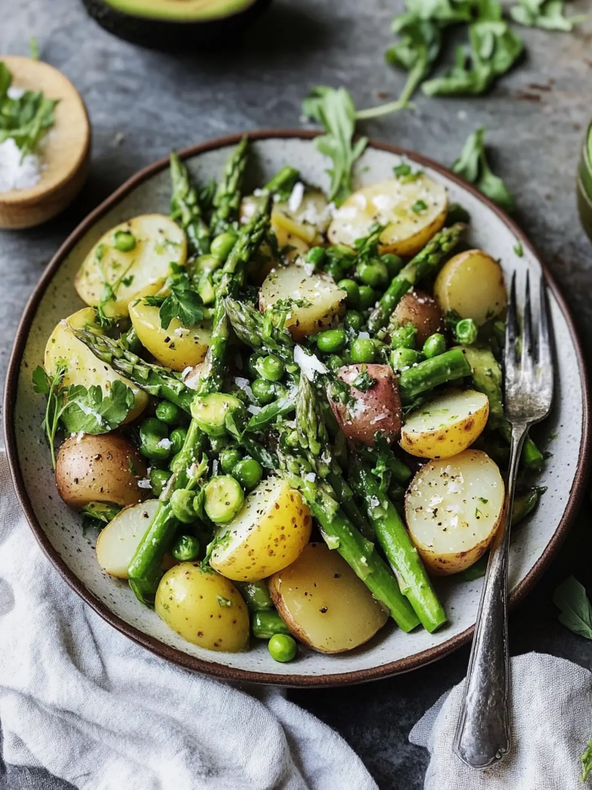 Delicious Cold Asparagus Salad With Potatoes & Avocado Bliss