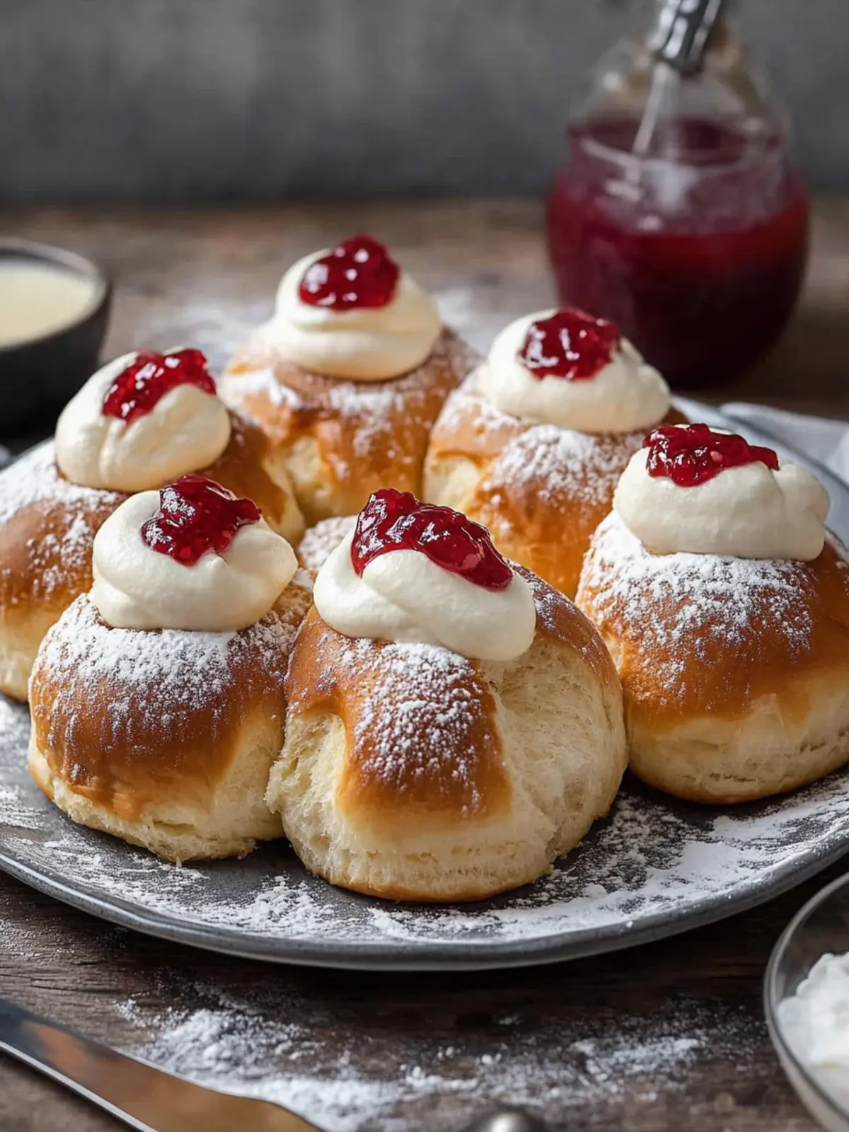 Ultimate Soft Cream Buns With Cream And Jam That Melt in Your Mouth