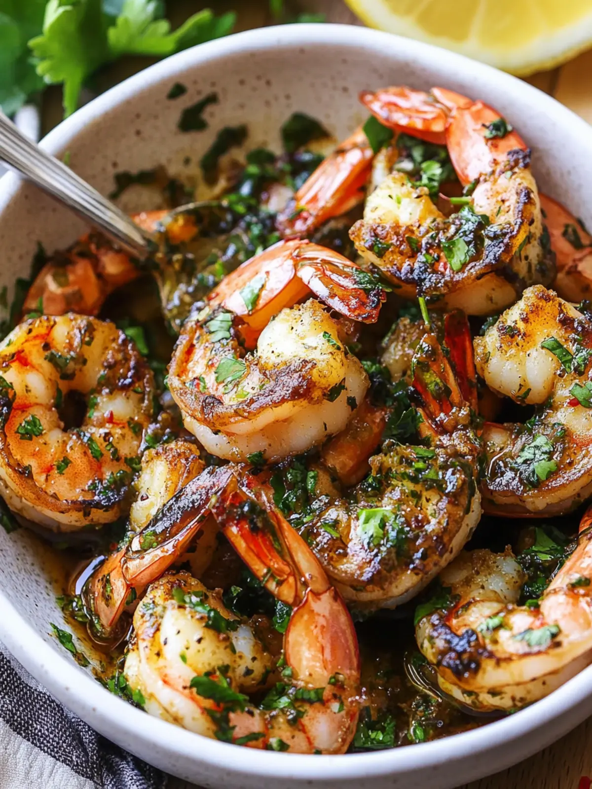 Irresistible Pan Seared Chimichurri Shrimp in 27 Minutes